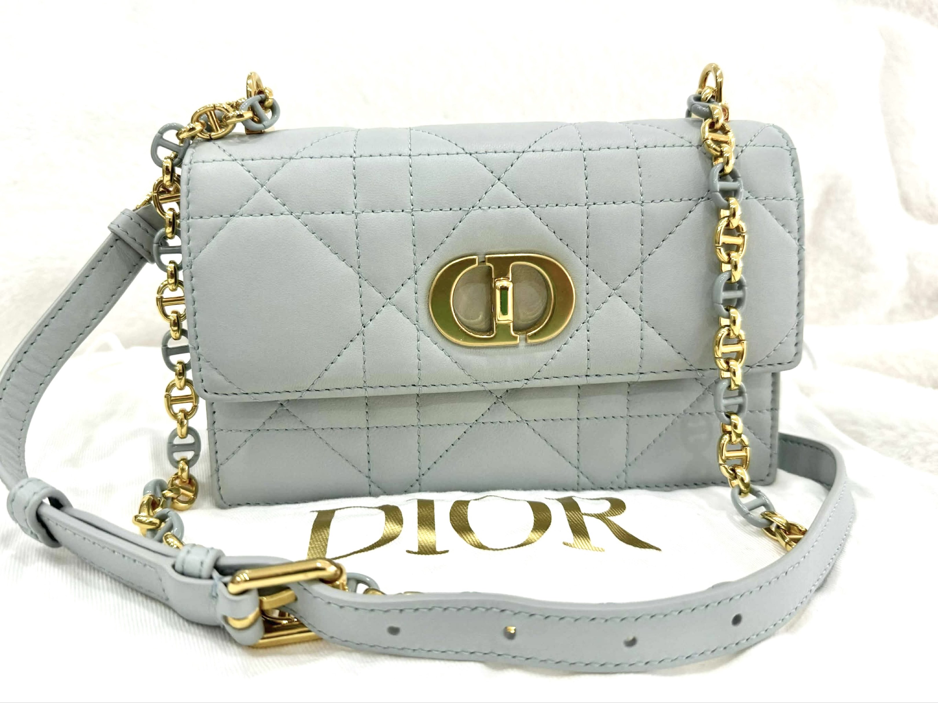 Dior Miss Caro Mini in Powder Blue, Luxury, Bags & Wallets on Carousell