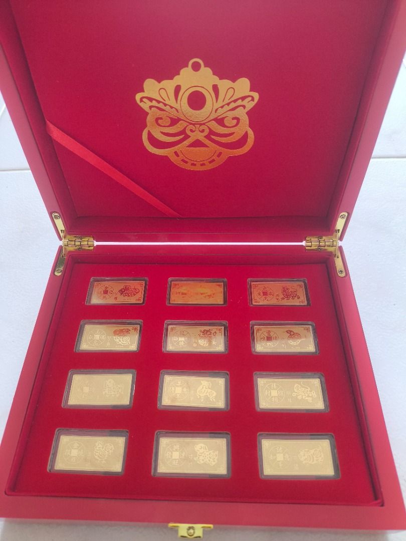 HETIN 12 pieces Zodiac signs set 1.20g of 999/24K pure gold Ingots ...