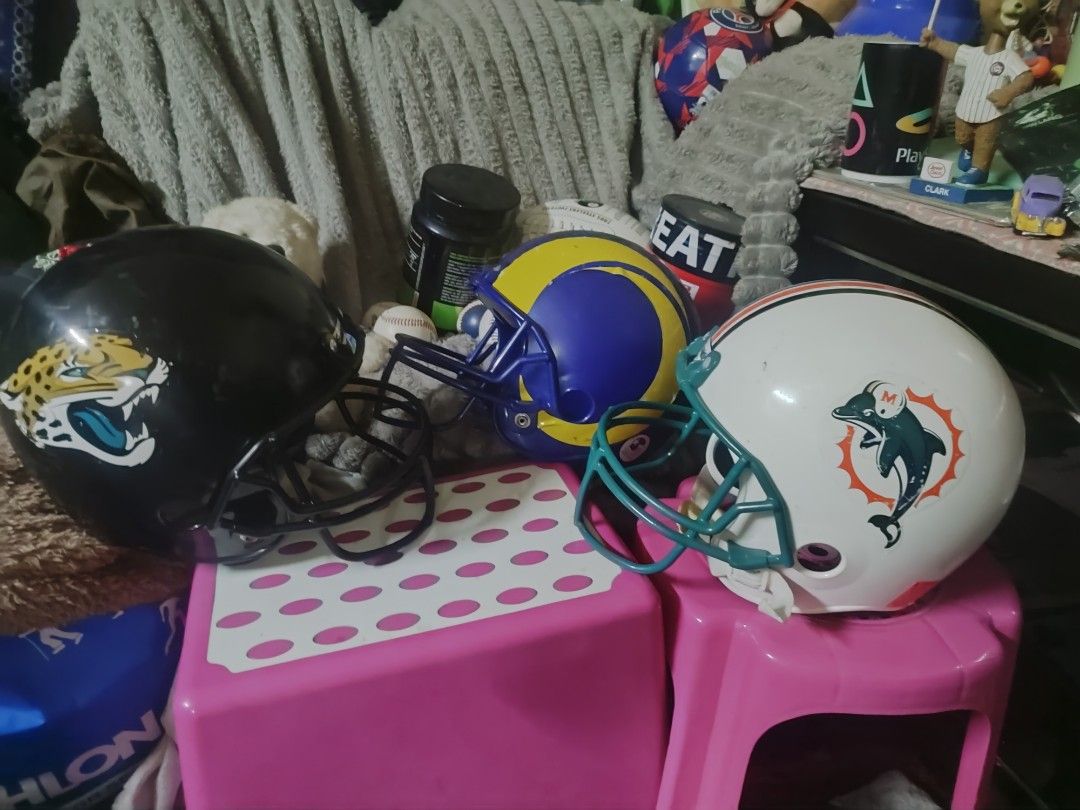 NFL Football Helmets - Jacksonville Jaguars, Miami Dolphins, LA Rams ...