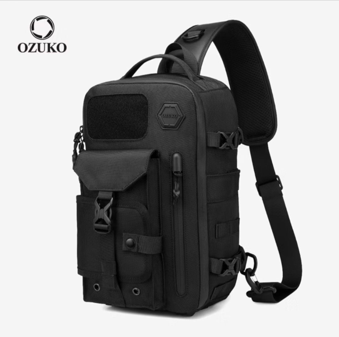 OZUOKO Tactical Sling Bag - Black, Men's Fashion, Bags, Sling Bags on ...