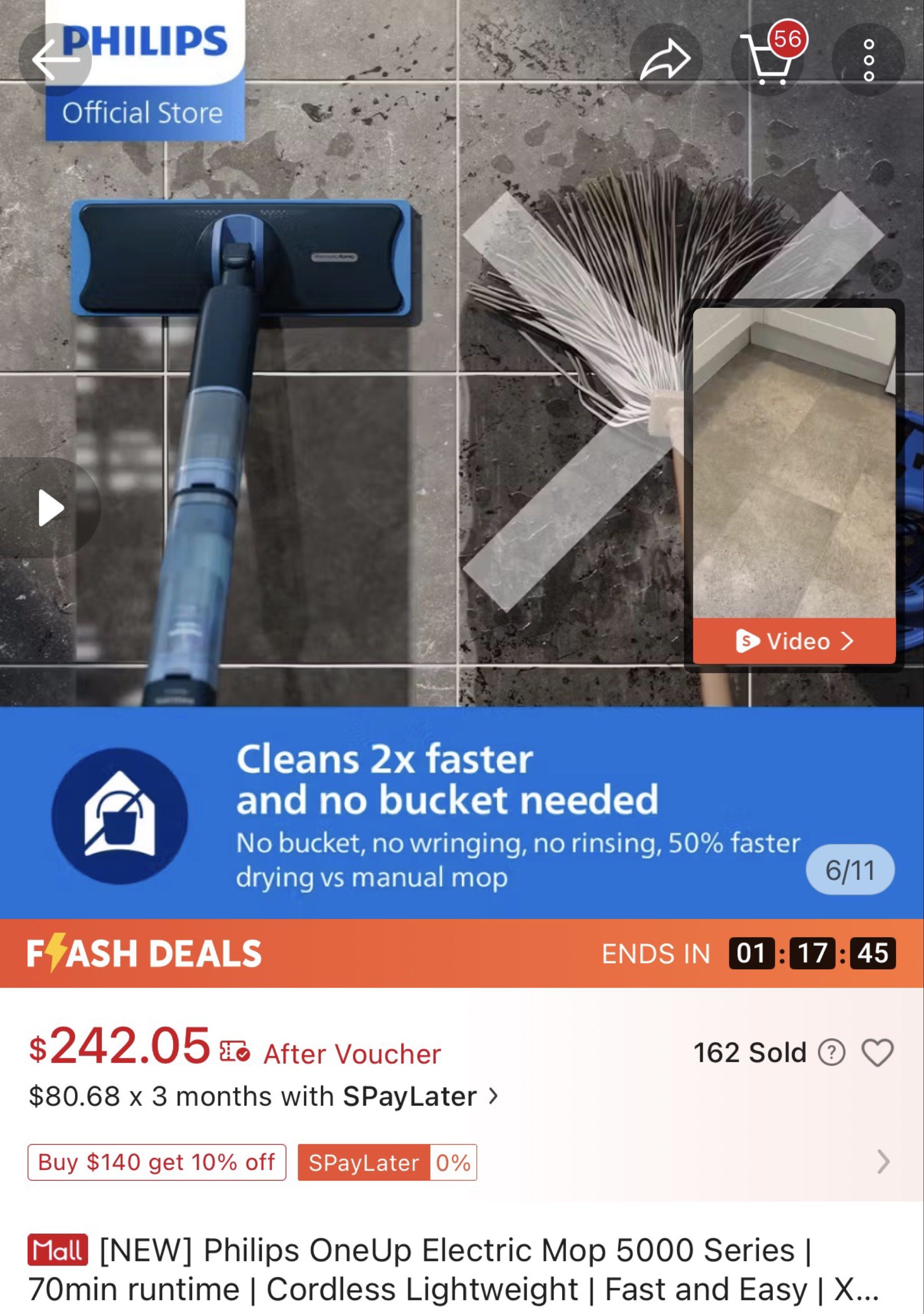 Philips OneBlade Electric Mop 5000 Series - New, Furniture & Home ...