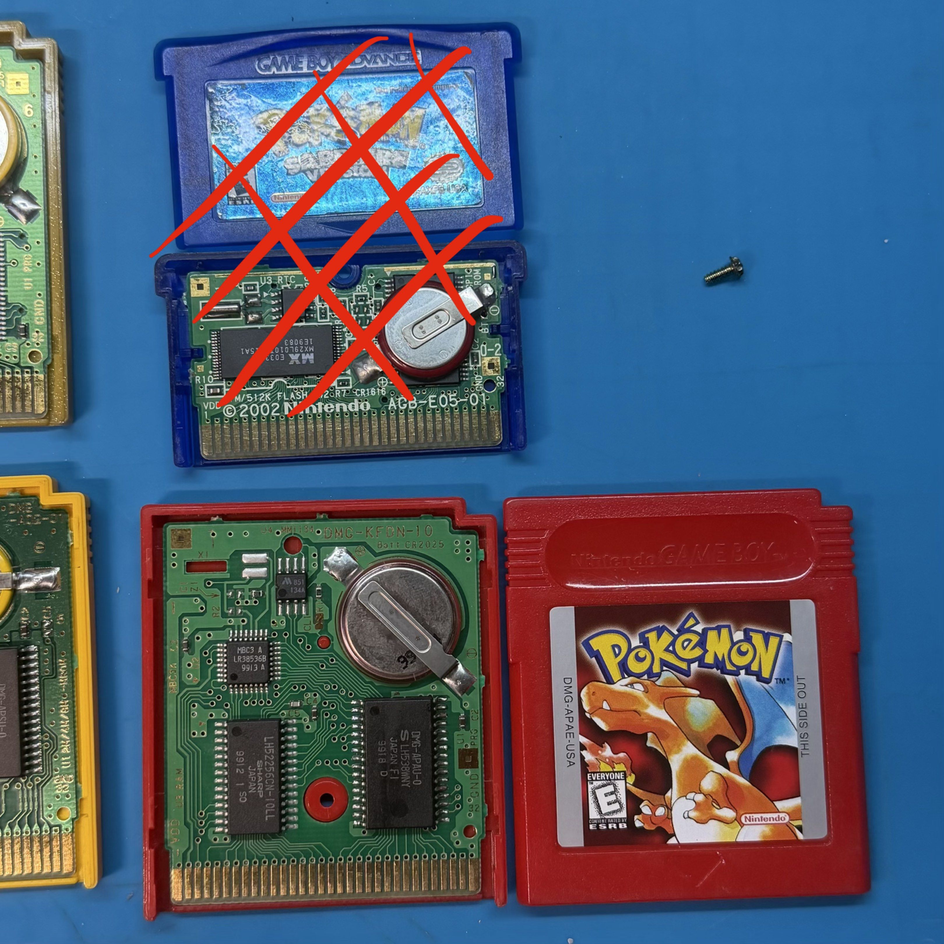 Pokemon Game Boy Cartridges - Gold, Red and Yellow, Video Gaming, Video ...