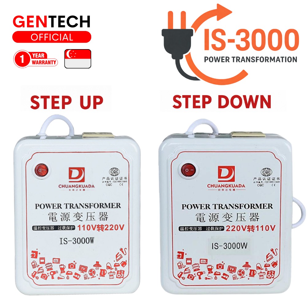 SG GENTECH 3000W Voltage Converter Transformer | Step Up (110V to 220V ...
