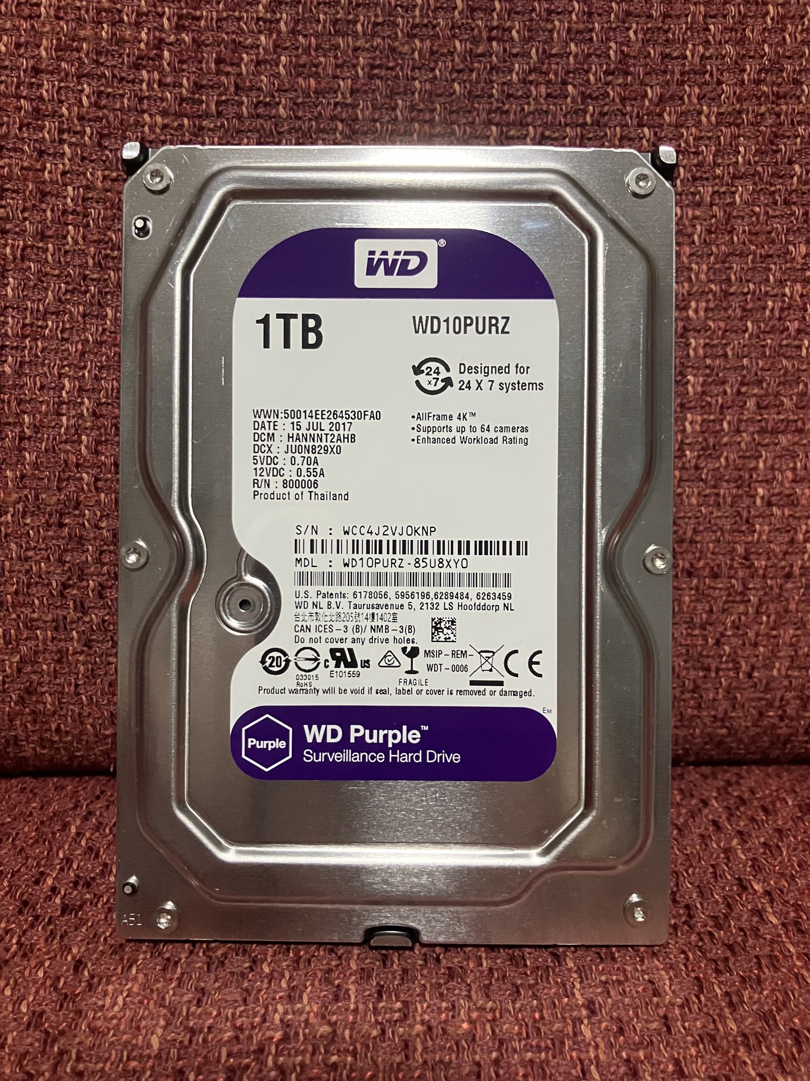 western digital 1TB HDD Purple, Computers & Tech, Parts & Accessories ...