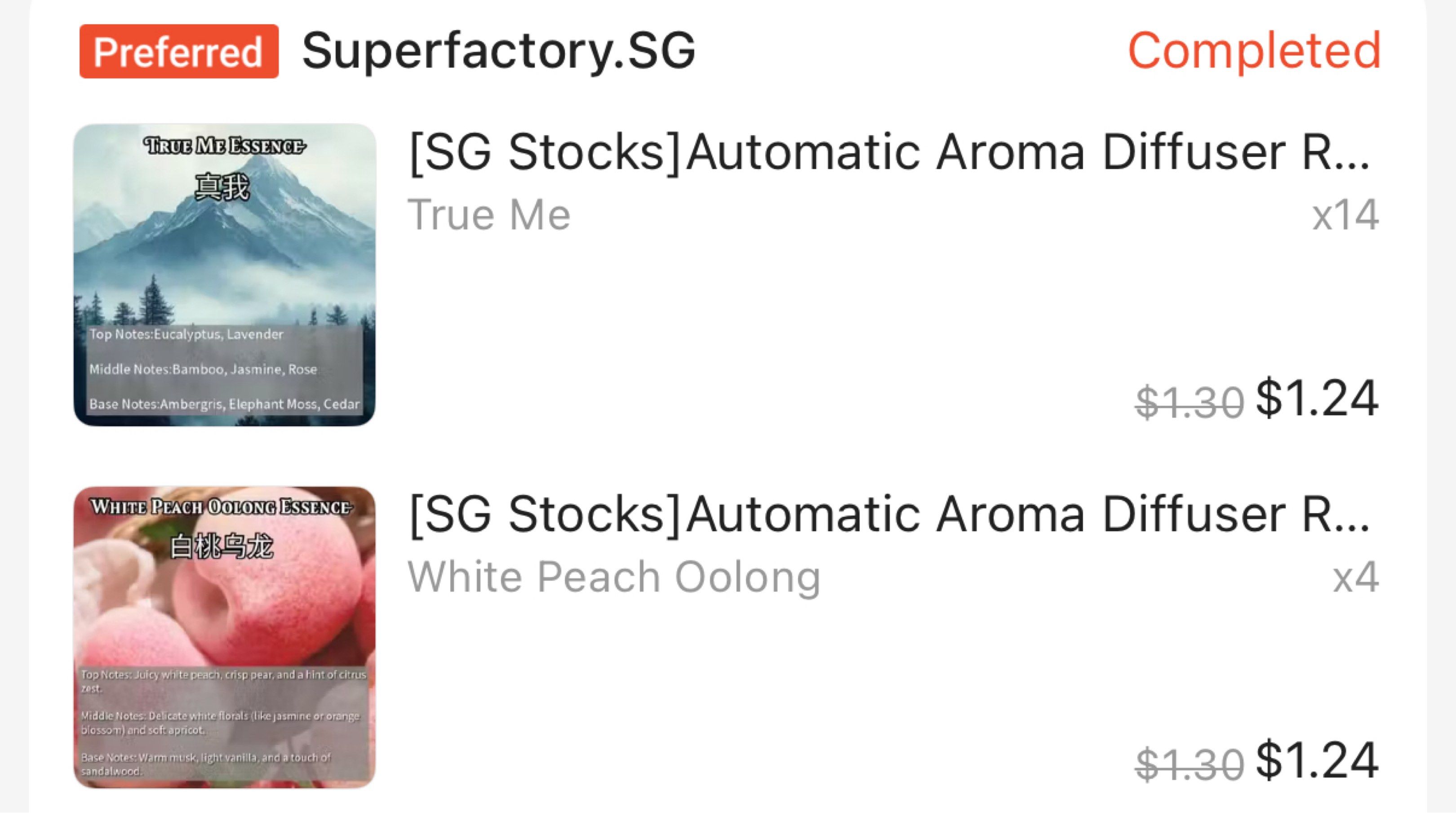 Automatic Aroma Diffuser Refills - True Me & White Peach Oolong, Beauty ...