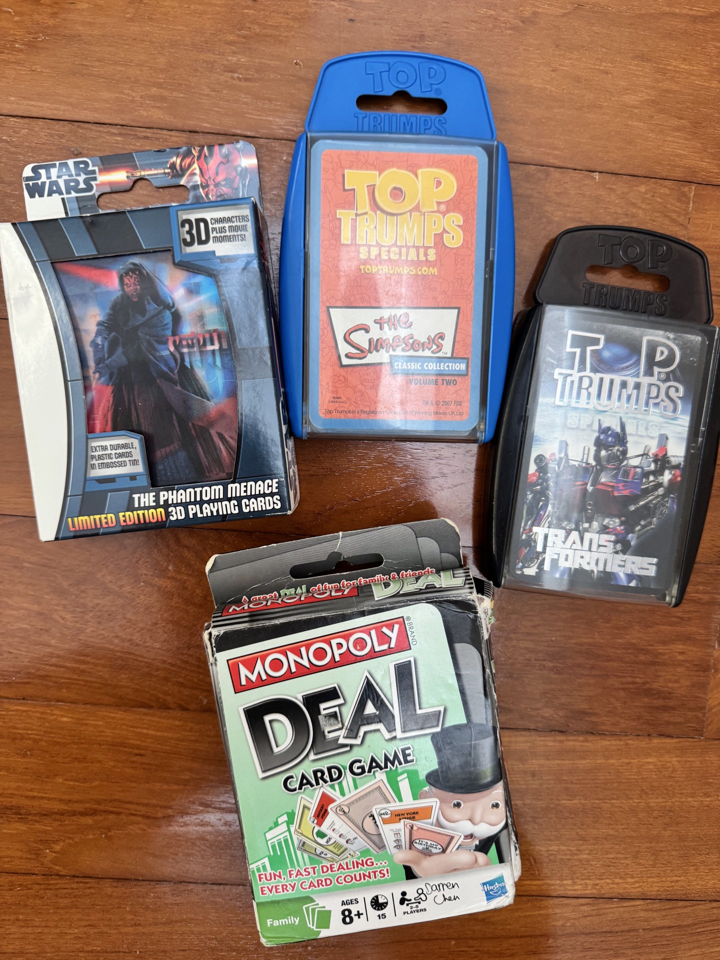 Card Games Bundle: Star Wars, Simpsons, Transformers, Monopoly Deal ...