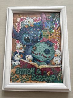 Disney Stitch Puzzle in White Frame, Furniture & Home Living, Home ...