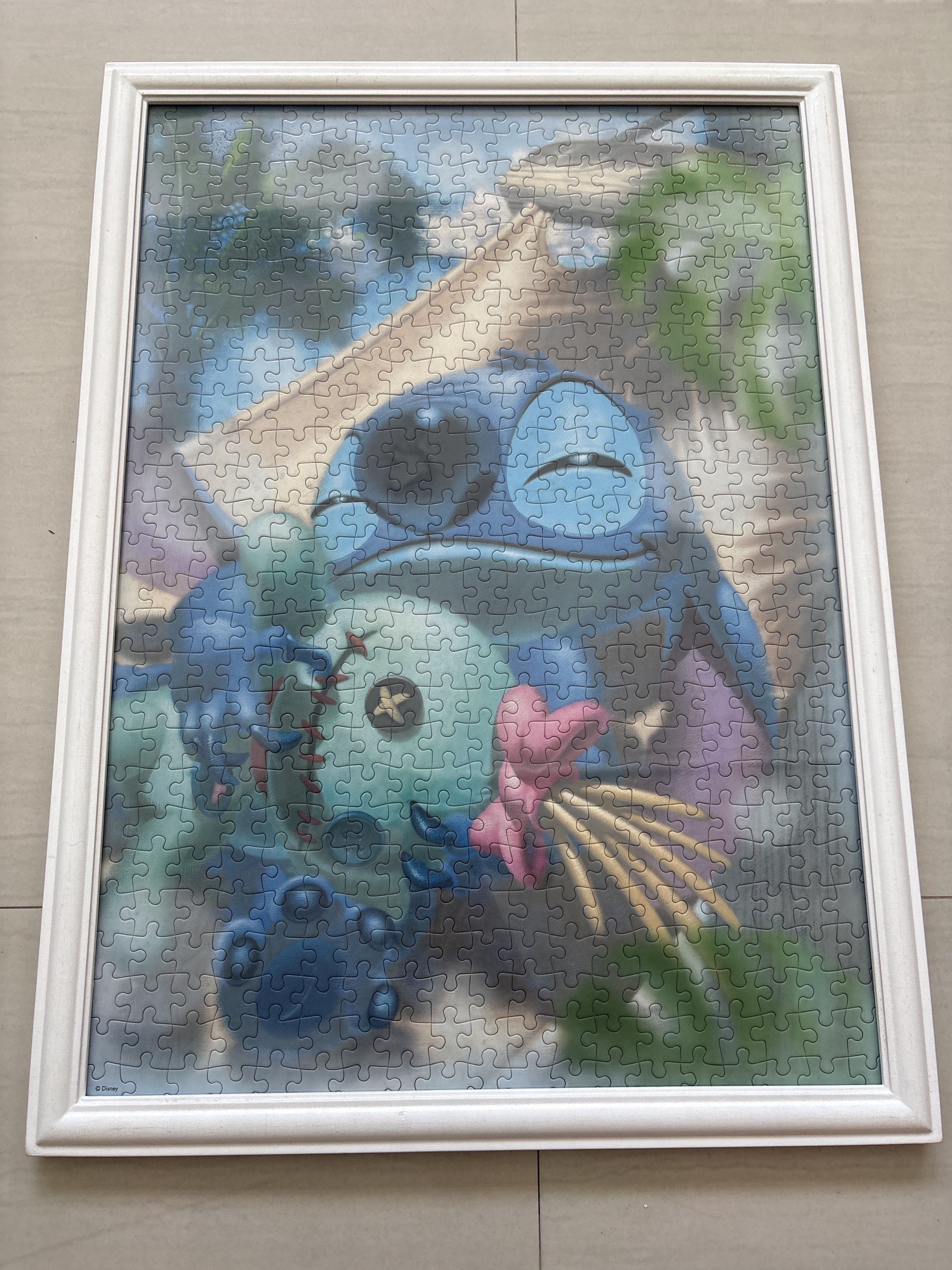 Disney Stitch Puzzle in White Frame, Furniture & Home Living, Home ...