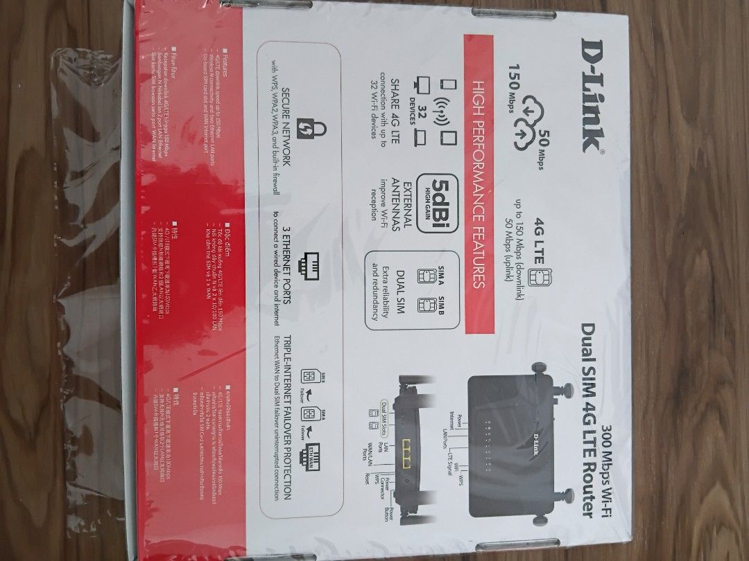 D-Link 300Mbps Wi-Fi Dual Sim 4G LTE Router, Computers & Tech, Office ...
