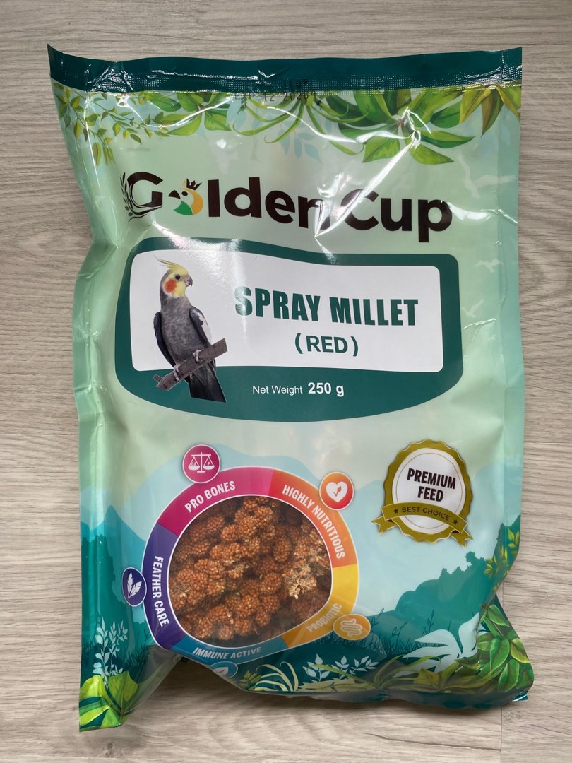 Golden Cup Spray Millet l Premium Bird Feeds l 250g, Pet Supplies, Pet ...