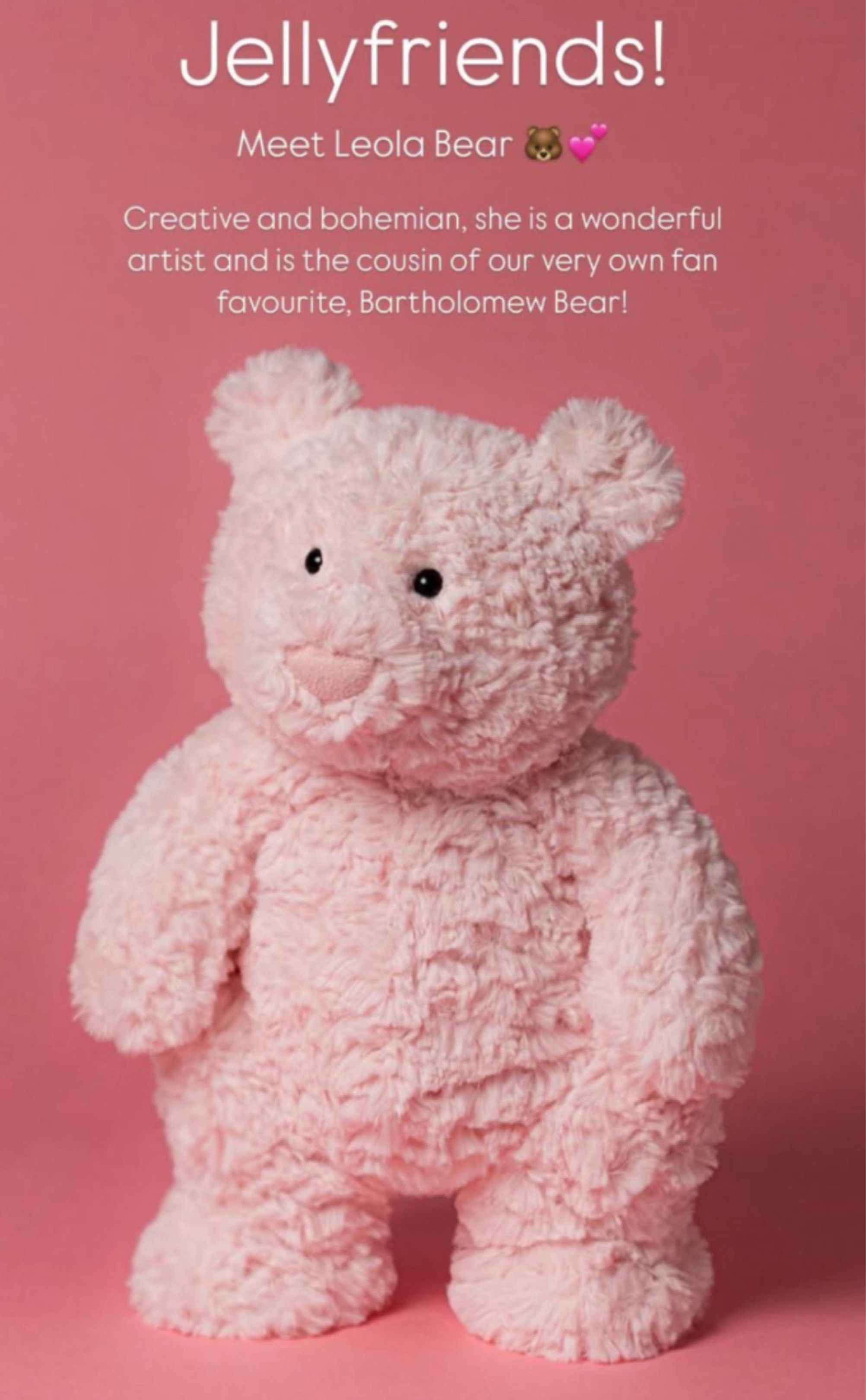 Jellycat Leola Bear, Hobbies & Toys, Toys & Games on Carousell