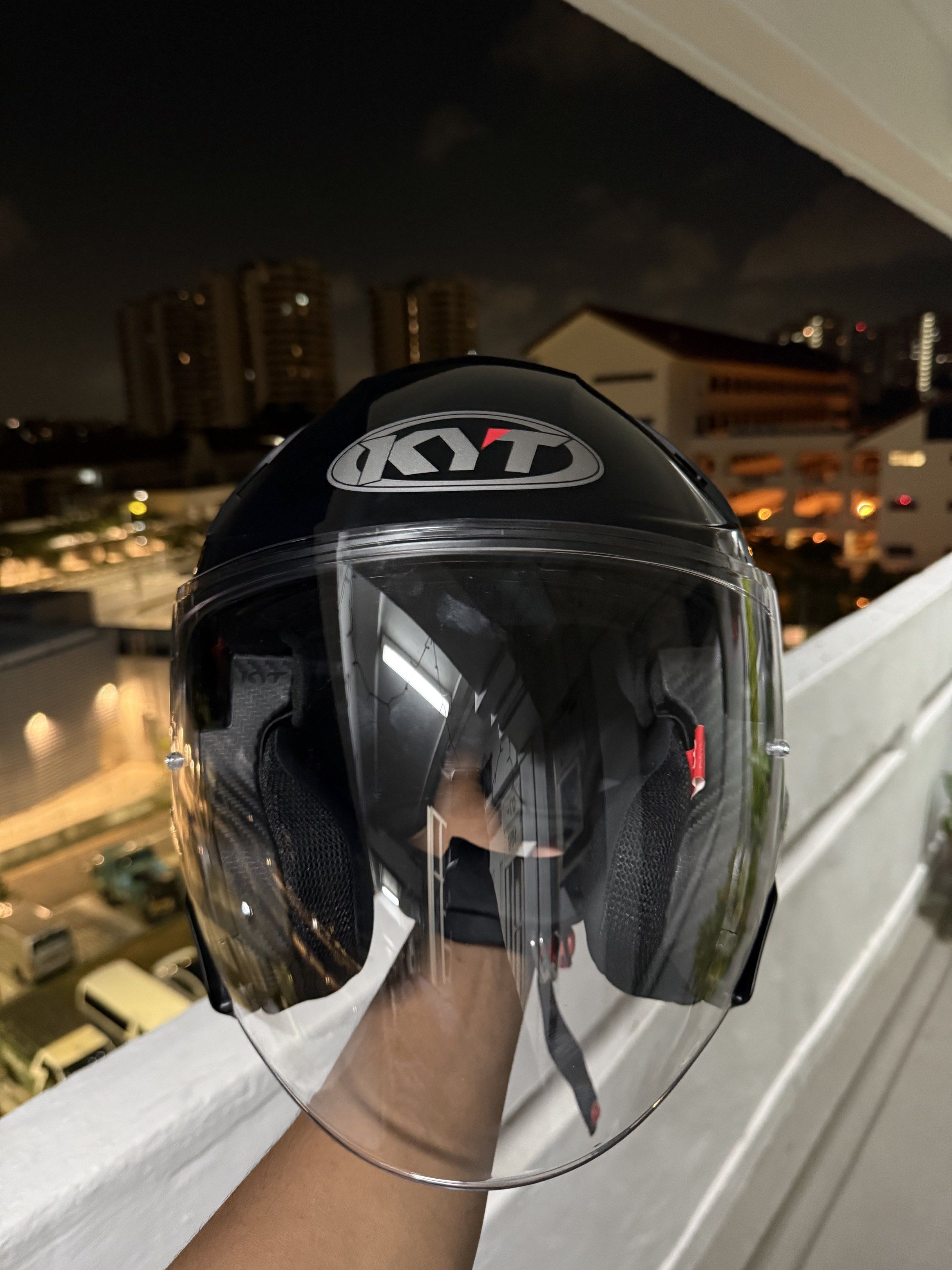 KYT TTR-Jet Gloss Black Helmet, Motorcycles, Motorcycle Apparel on ...