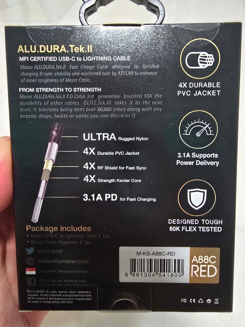 Mazer USB-C to Lightning Cable 1.2M Red, Mobile Phones & Gadgets ...