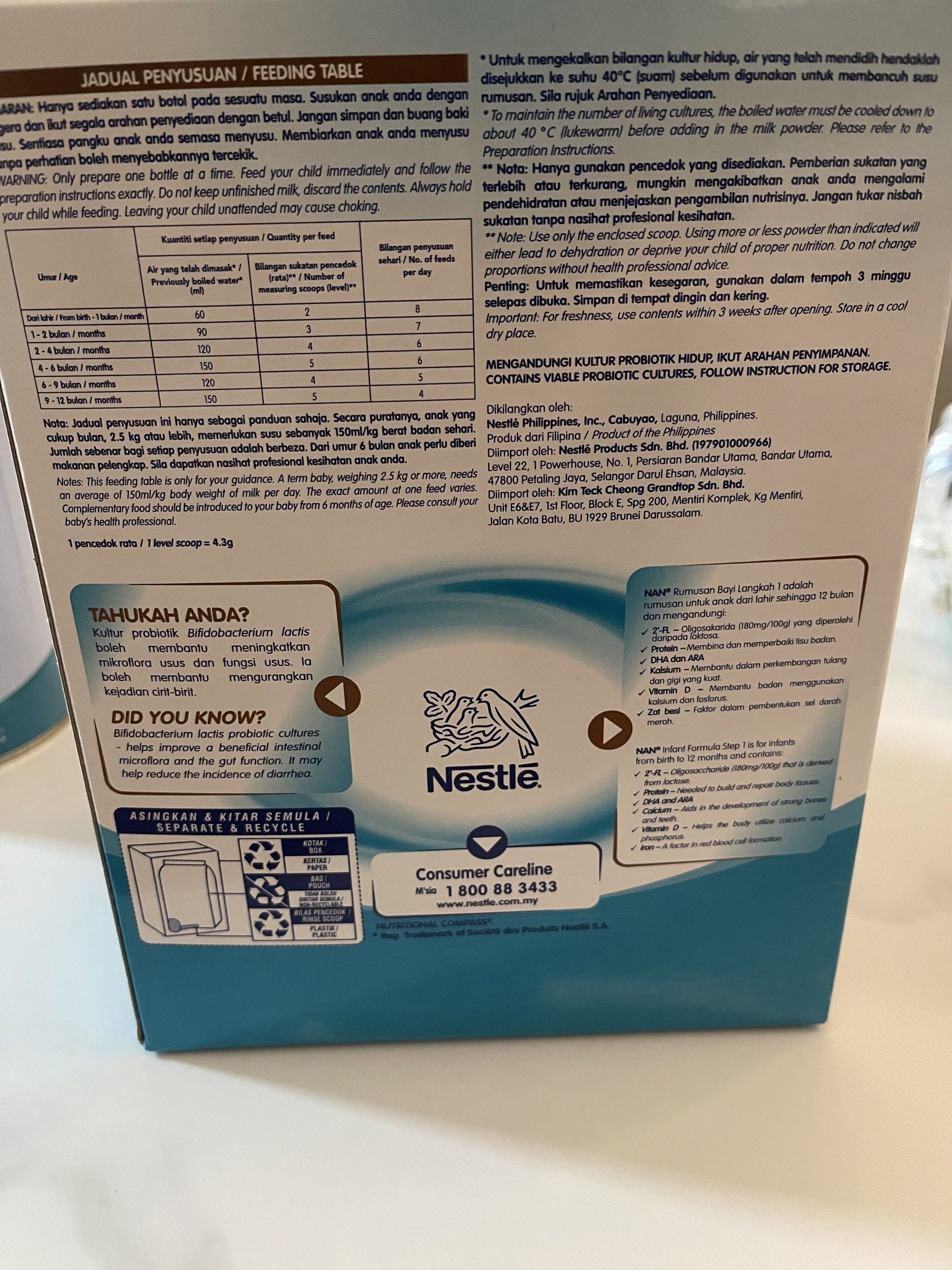 Nestle NAN 1 Infant Formula (0-12 Months), Babies & Kids, Nursing ...