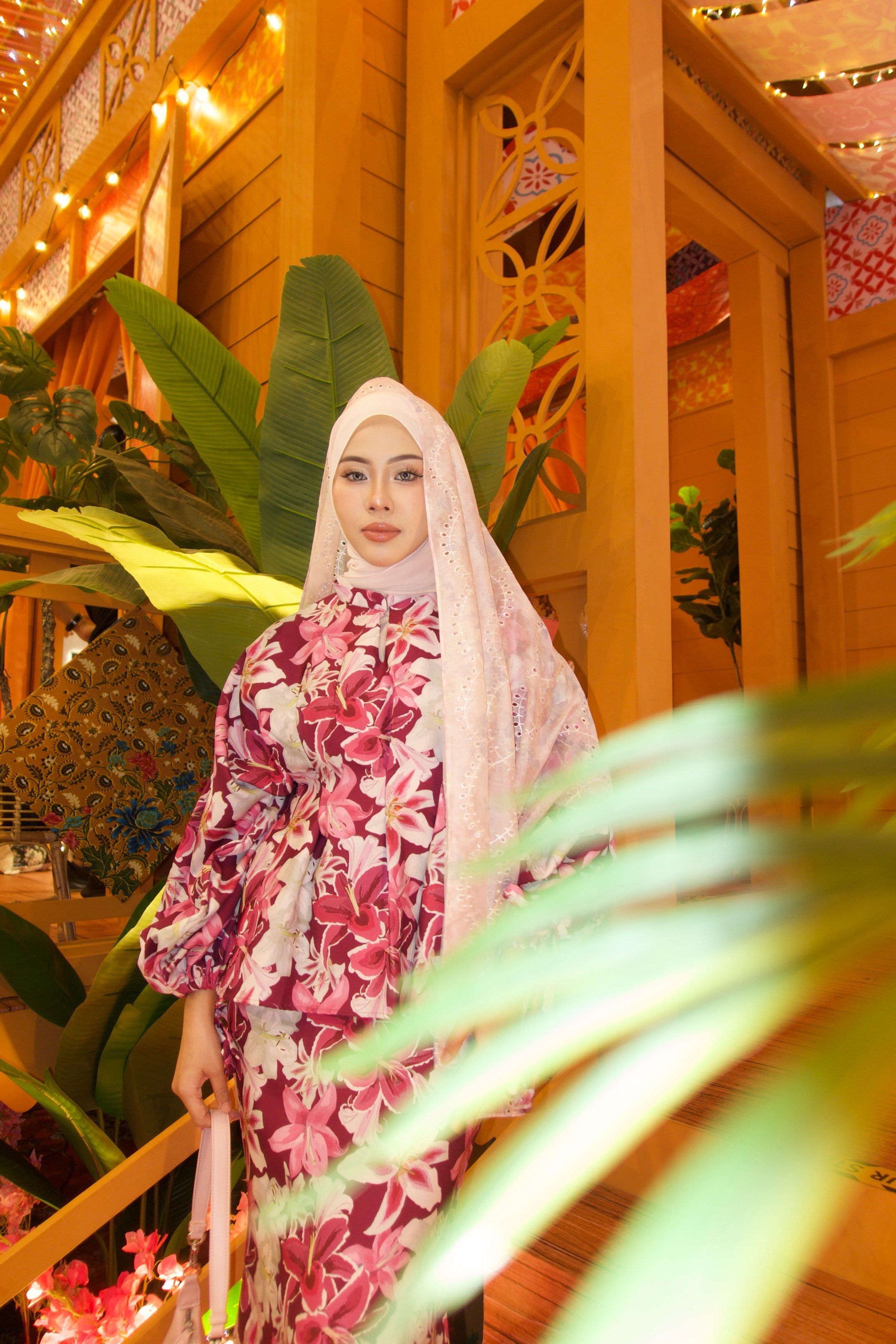PETRA Maranna Puffy Kurung Kedah Floral Set, Women's Fashion, Muslimah ...
