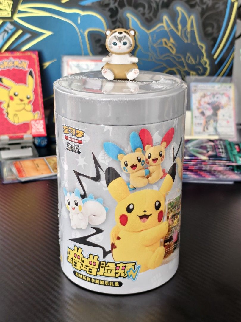 Pokemon Chinese TCG plush tin with Cards, Hobbies & Toys, Toys & Games ...