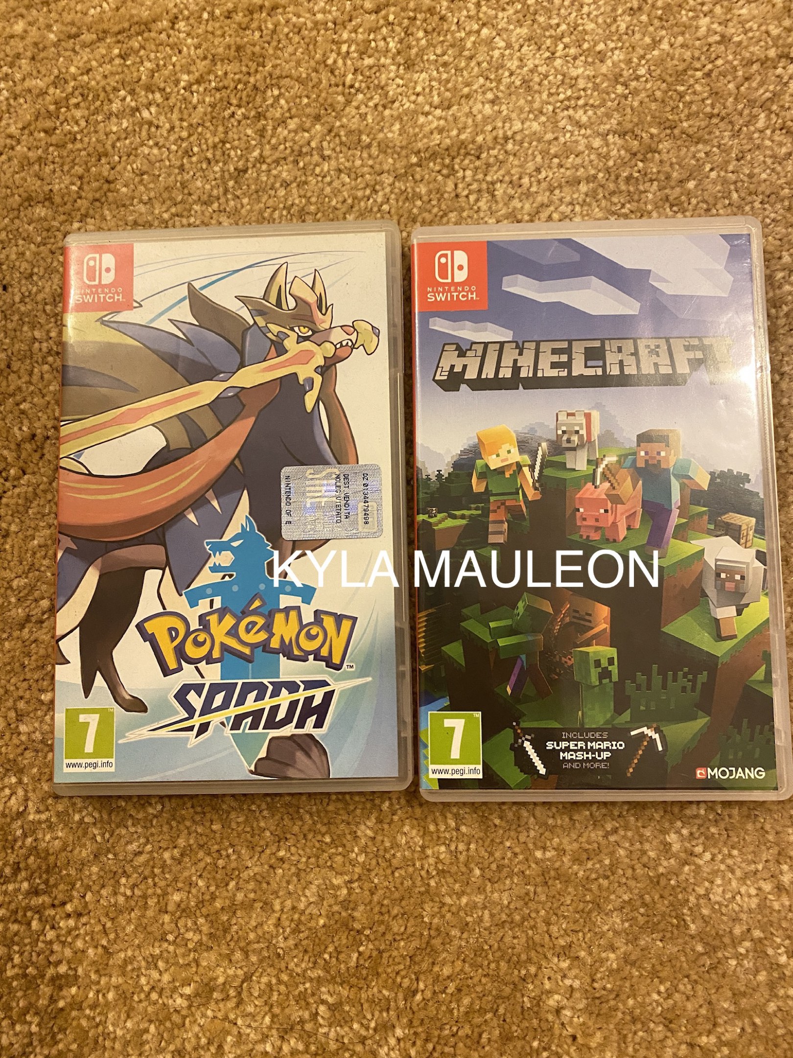 Pokemon Sword and Minecraft Nintendo Switch Games, Video Gaming, Video ...