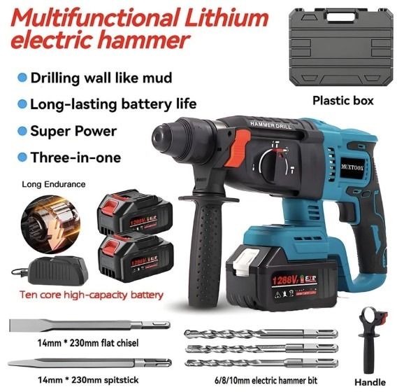 Powerful Brushless Cordless Electric Hammer / Electric Drill / Impact ...