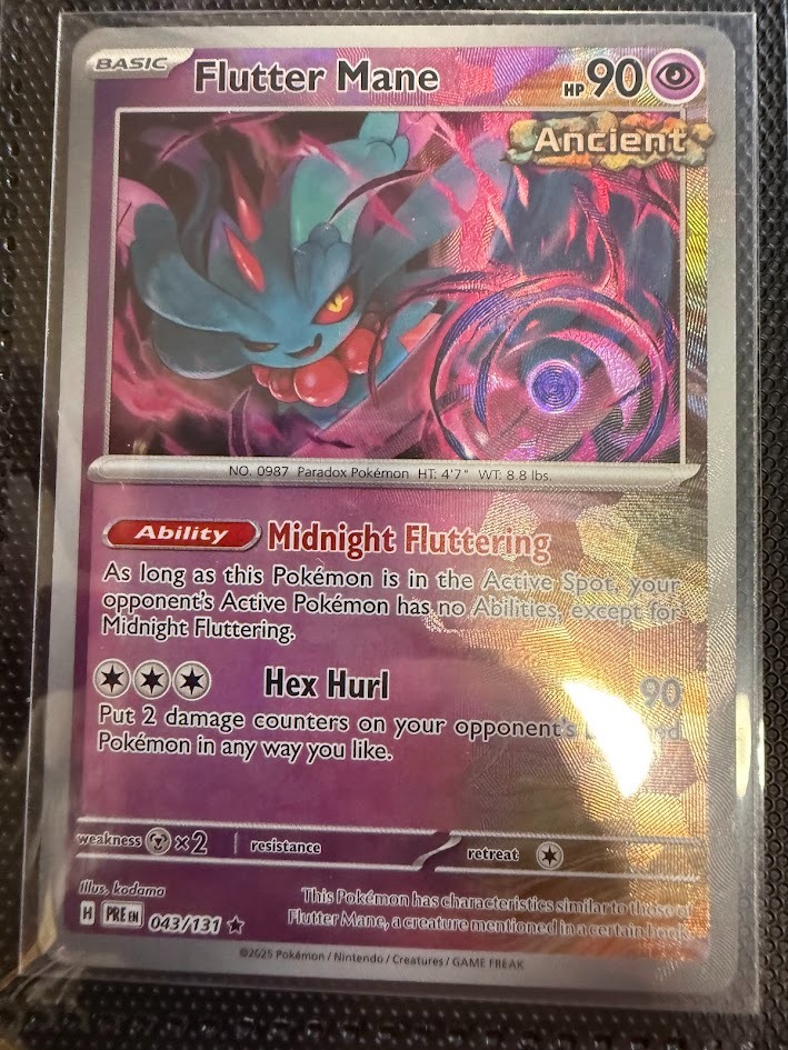Prismatic Evolutions Flutter Mane [Poke Ball] #43, Hobbies & Toys, Toys ...