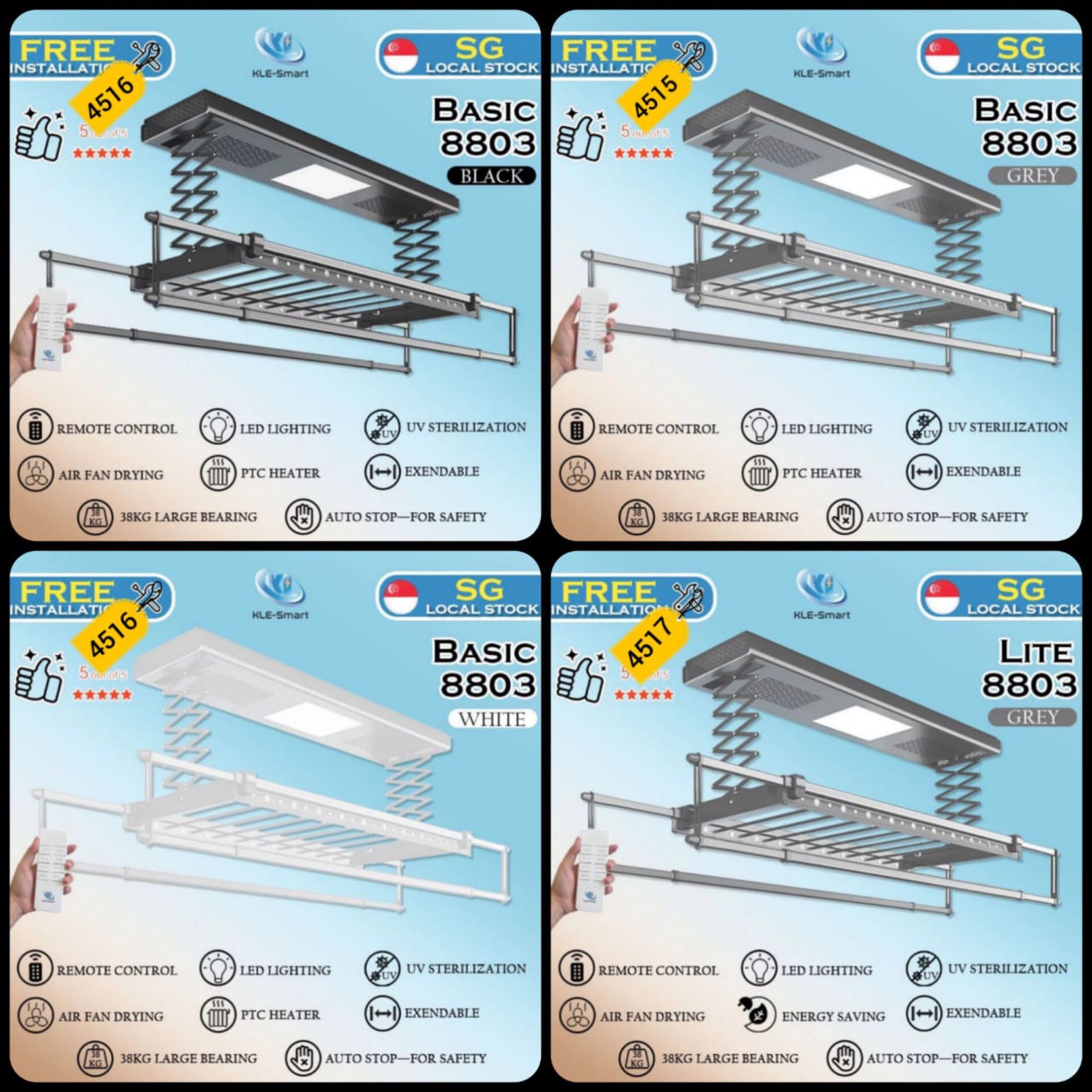 Remote Control Full Electric Drying | Lighting Multi-Function Lifting ...