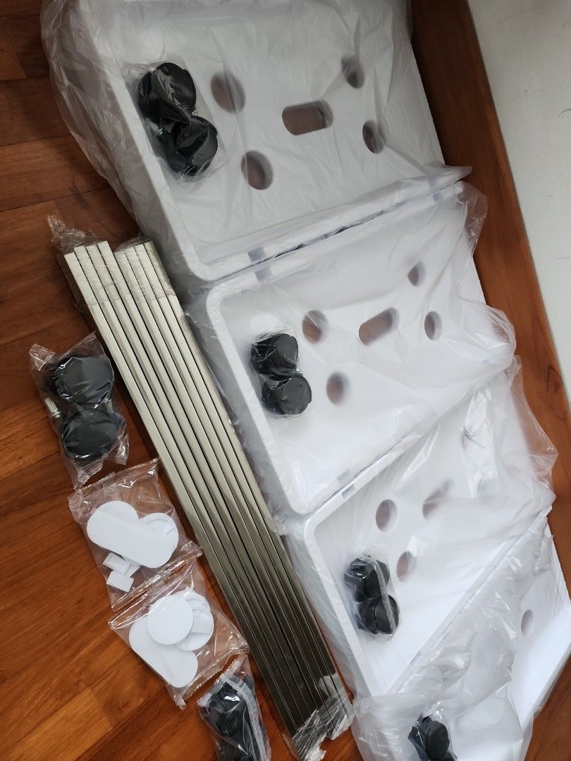 White 4-Tier Storage Trolley Rack, Furniture & Home Living, Furniture ...