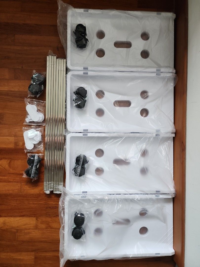 White 4-Tier Storage Trolley Rack, Furniture & Home Living, Furniture ...