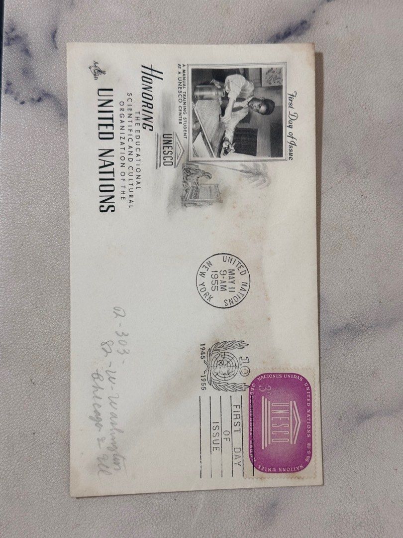 1955 UNESCO First Day of Issue Envelope, Hobbies & Toys, Memorabilia ...