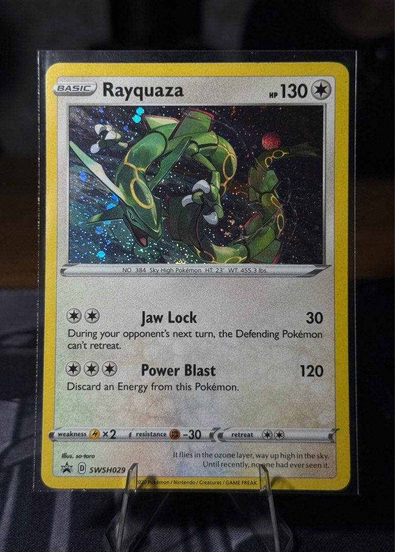 2020 Rayquaza swsh029 Triple Blisters Pack Cosmo Holo Swirl Black star ...