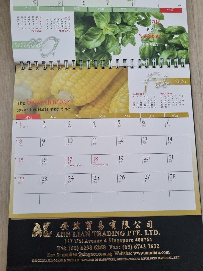 2026 Healthy Eating Calendar, Hobbies & Toys, Stationery & Craft, Other ...