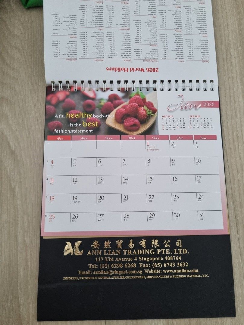 2026 Healthy Eating Calendar, Hobbies & Toys, Stationery & Craft, Other ...
