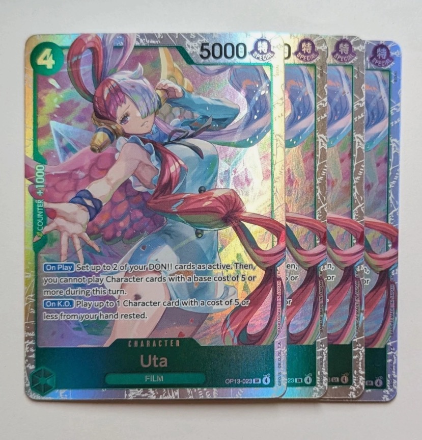 4x One Piece OP13-023 Uta Super Rare (SR) Play Set 4x Card NM-MT ...