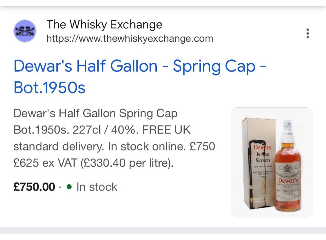 750ml 1950s Dewar’s White Label Spring Cap Rare Vintage Scotch Whisky ...