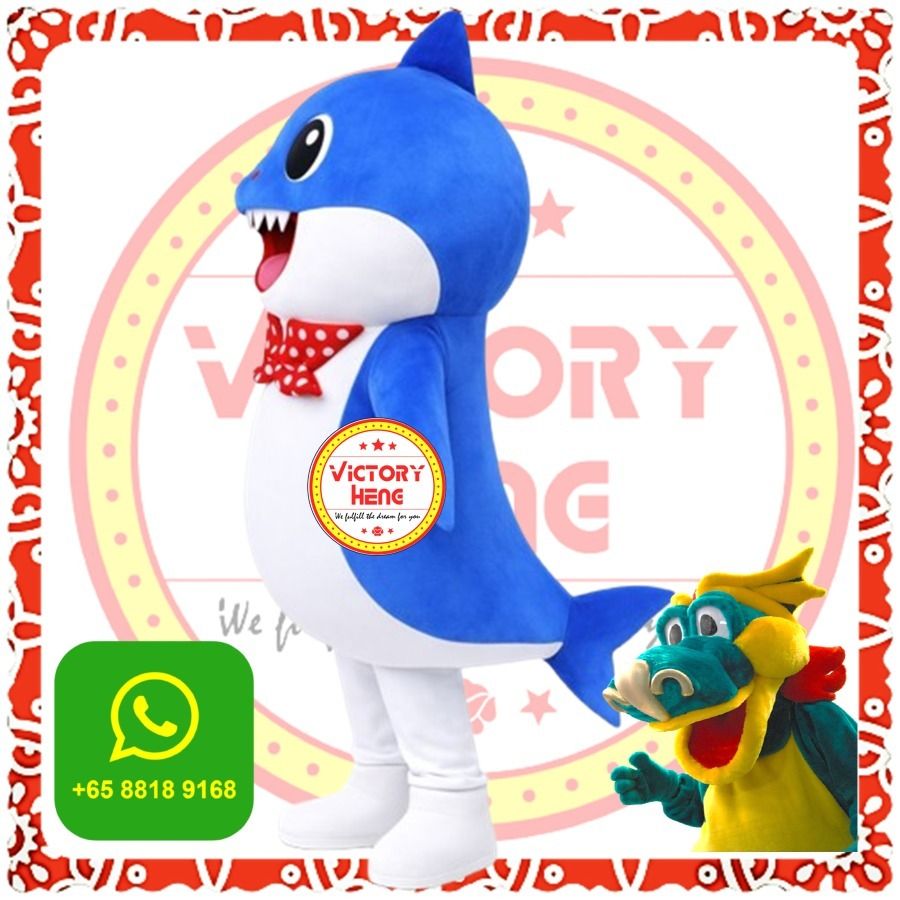 🦈 Baby Shark (Blue Shark) Mascot Costume, Hobbies & Toys, Occasions ...