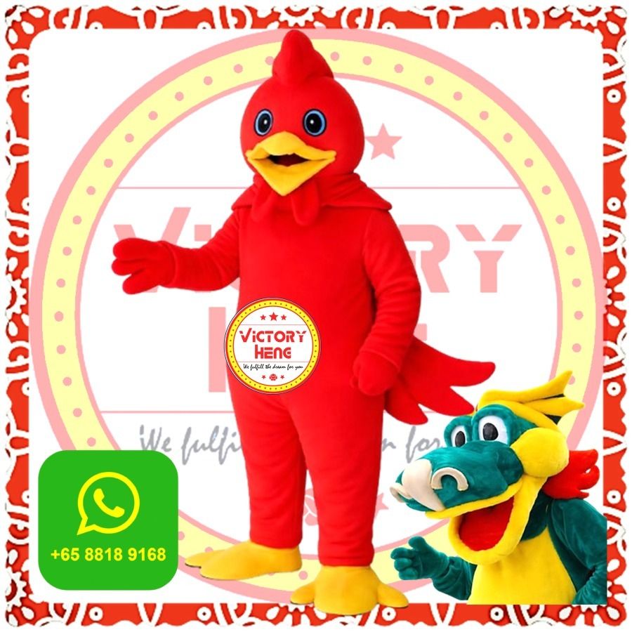 🐓 Red Rooster Mascot Costume, Hobbies & Toys, Occasions & Party ...