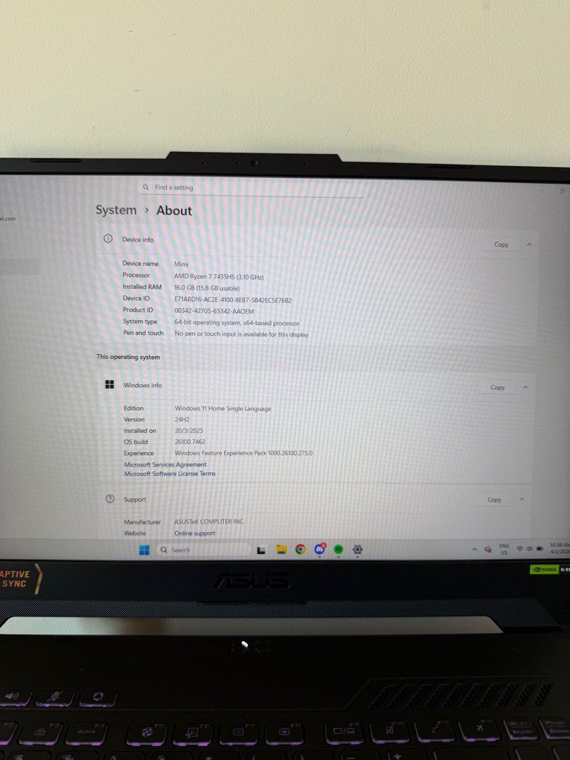 ASUS TUF Gaming Laptop A15, Computers & Tech, Laptops & Notebooks on ...