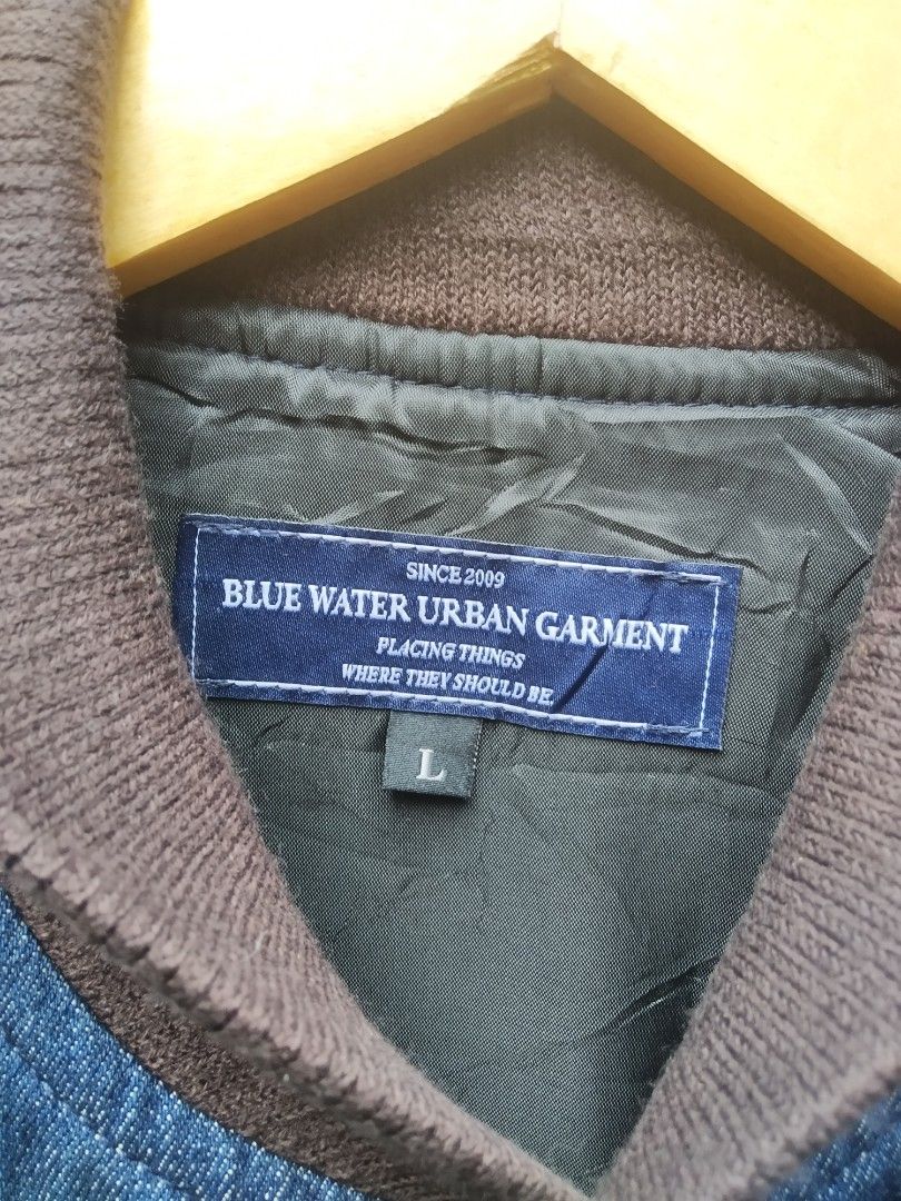 Blue water urban garment denim usn shawl collar jacket not pherrows ...
