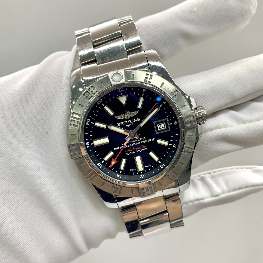 BREITLING AVENGER GMT II A32390 W/O CARD BALCK DIAL 43MM AUTO MENS ...