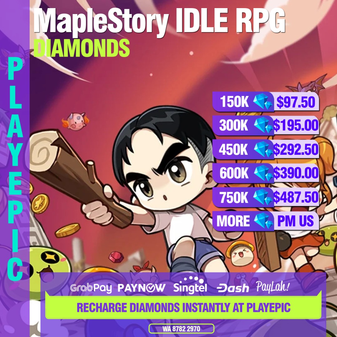 🔥[CHEAPEST 150K💎$97.50] Maplestory Idle RPG | 5 MINS | 100% IN HOUSE ...