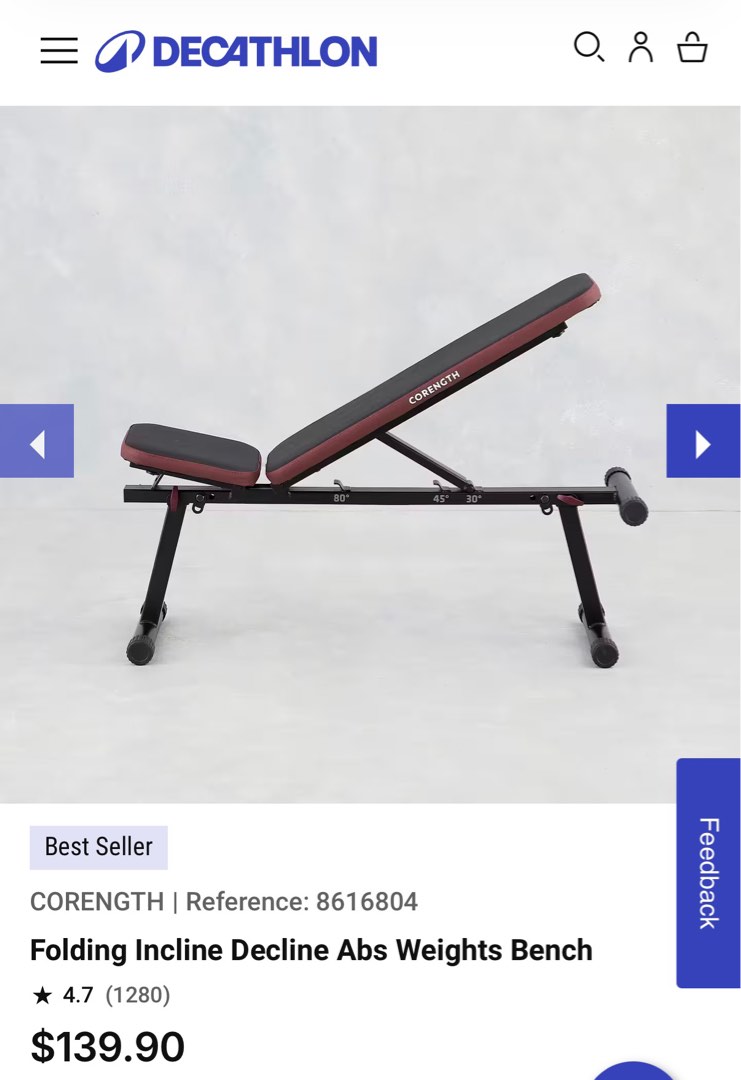 Corength Folding Incline Decline Abs Weights Bench, Sports Equipment ...