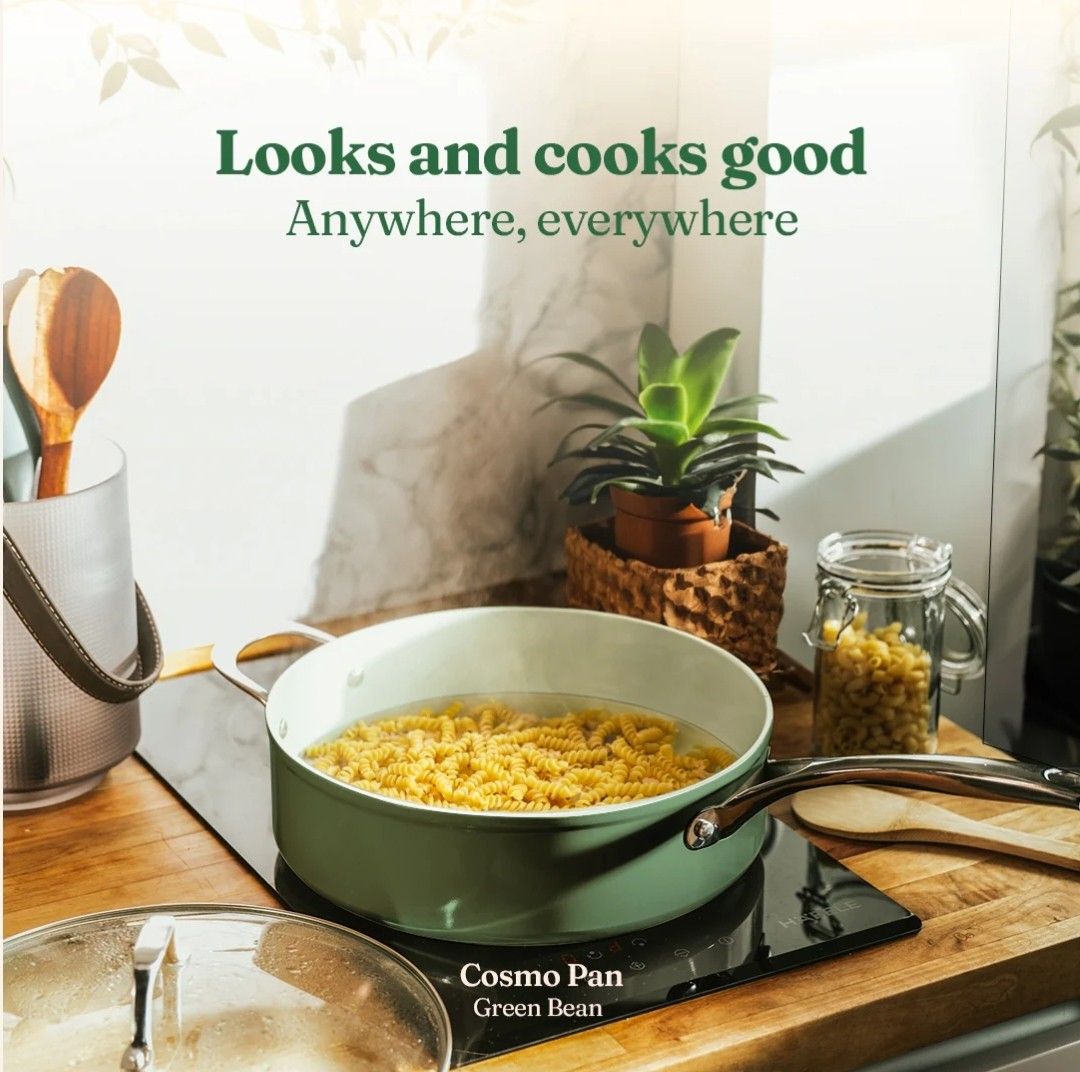 [No box] New, Genuine, Cosmic Cookware Cosmo Pan 28cm Green Bean ...