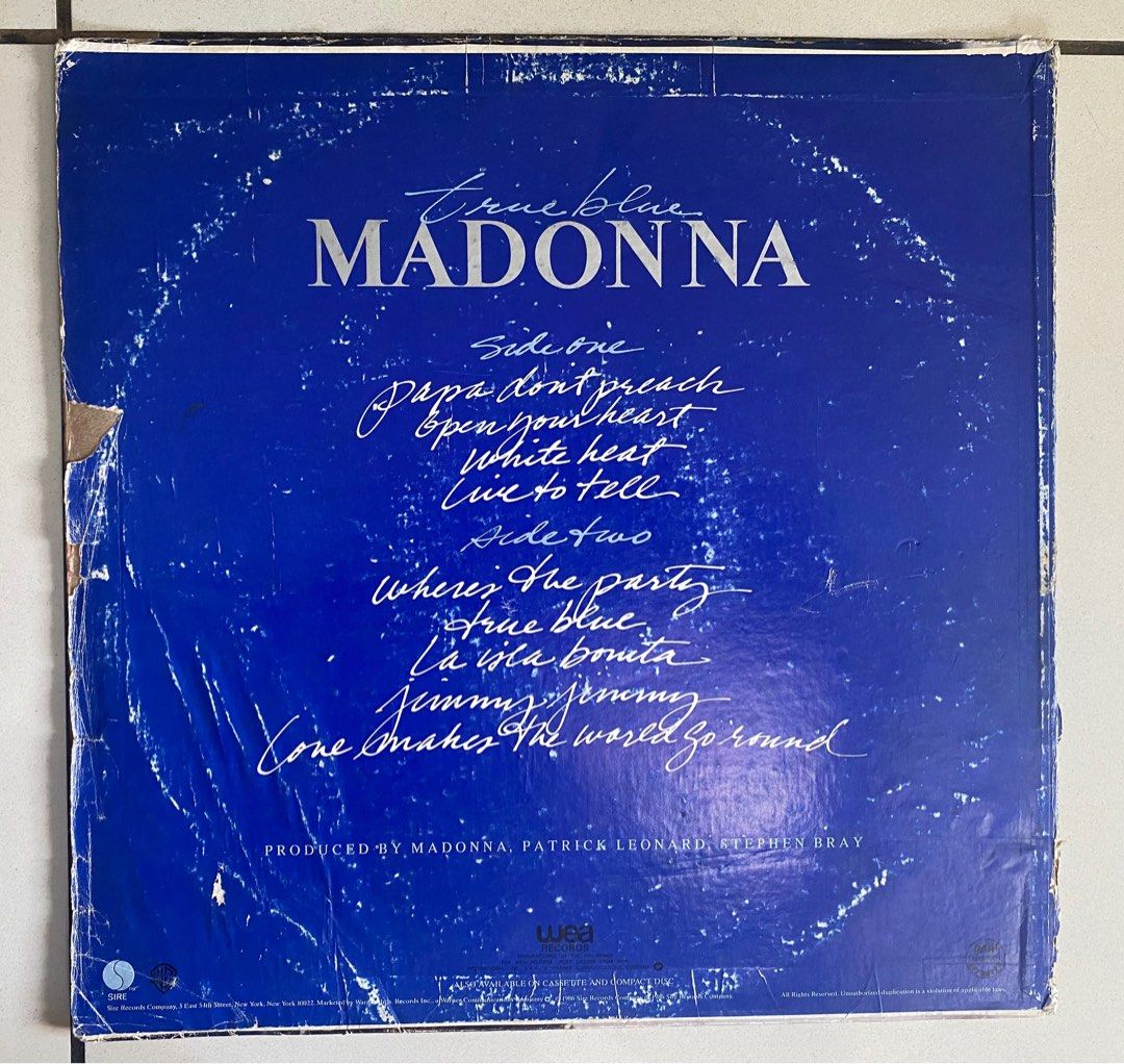 COVER ONLY - NO LP - Madonna True Blue - Philippines Original Music ...