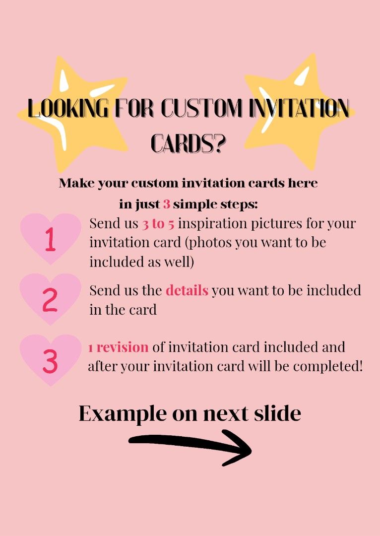 Custom invitation card service (digital), Hobbies & Toys, Stationery ...