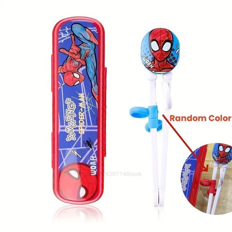 Disney Cartoon Spider Man Children's Chopsticks Reusable Portable Kids ...