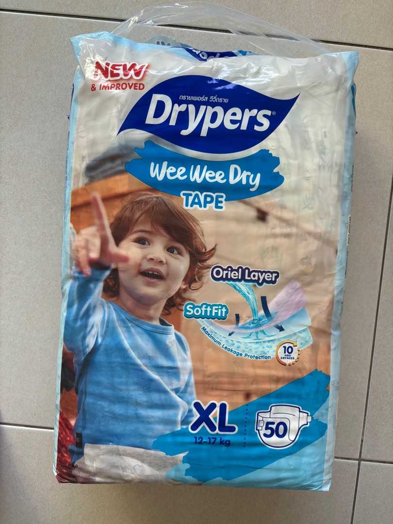 Drypers Wee Wee Dry Tape XL Diapers, Babies & Kids, Bathing & Changing ...