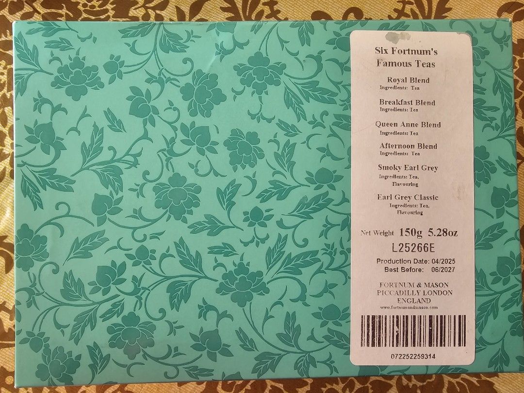 Fortnum & Mason Six Famous Teas Gift Set, Food & Drinks, Beverages on ...
