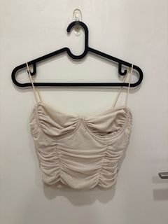 Glassons Ruched Slash Neck Top (white), Women's Fashion, Tops, Blouses ...