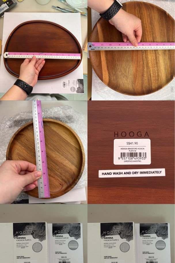 HOOGA Acacia Serving Plates, Furniture & Home Living, Kitchenware ...