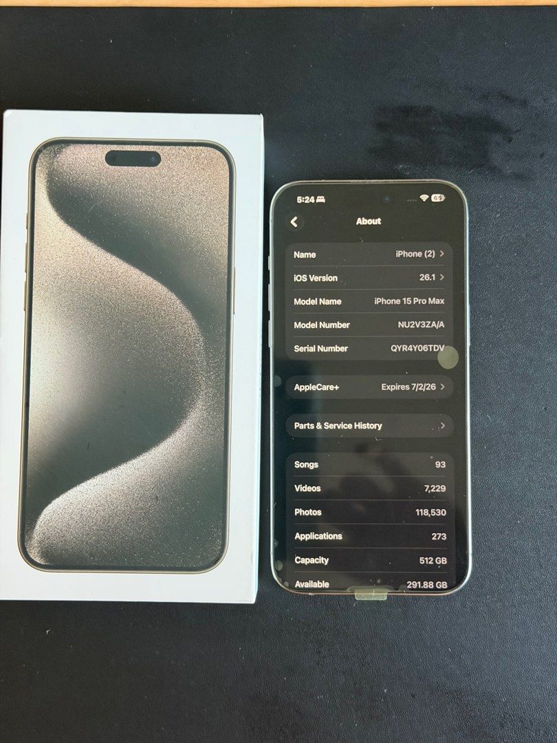 iPhone 15 Pro Max Natural Titanium 512GB, Mobile Phones & Gadgets ...