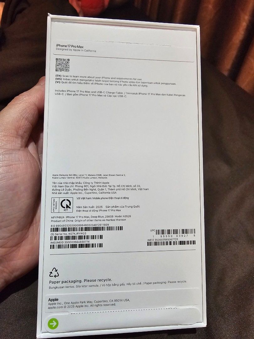 iPhone 17 Pro Max 256GB Deep Blue, Mobile Phones & Gadgets, Mobile ...