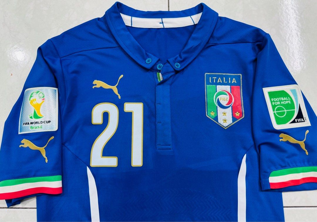 Italy Home Kit WorldCup 2014 ( Player Issue ACTV ) 🇮🇹, Men's Fashion ...